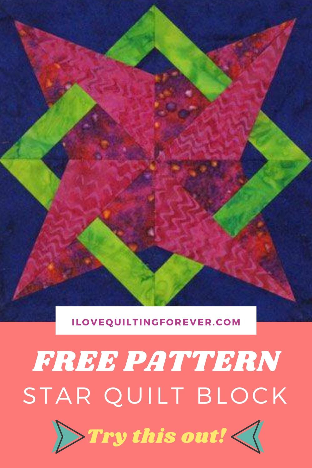 Free Quilt Pattern: Star Quilt Block (Charleston Quilt) - I Love ...