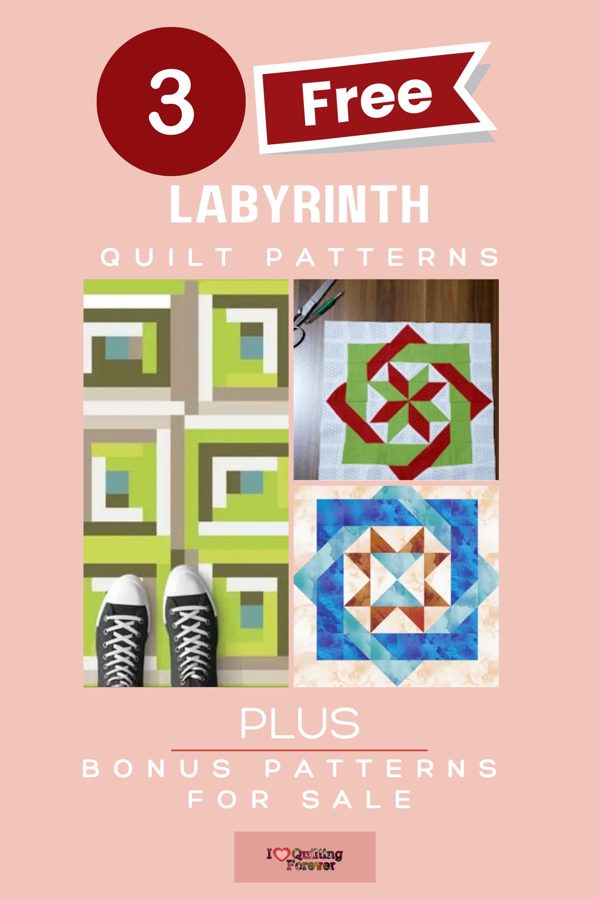 Top 3 Free Labyrinth Quilt Patterns (+6 Bonus Patterns For Sale) - I Love Quilting Forever