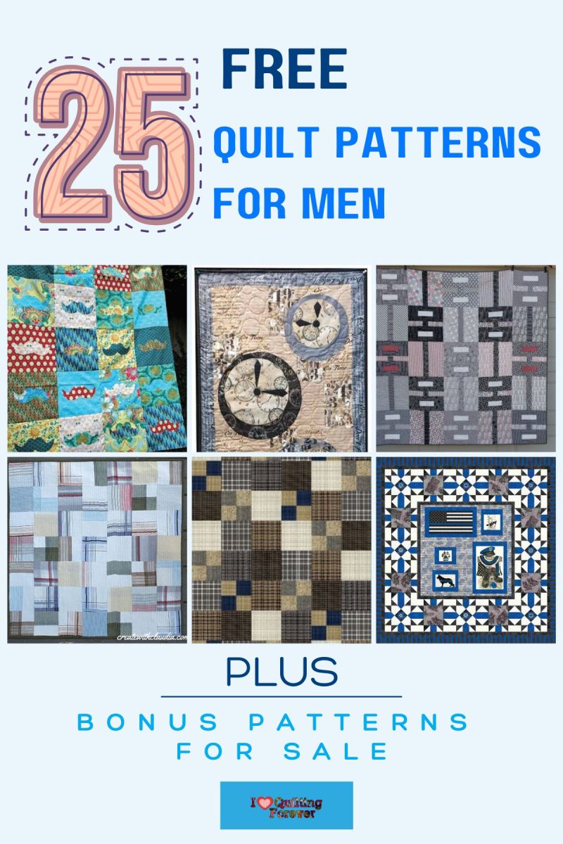 Top 25 Free Quilt Patterns for Men (+8 Bonus Patterns For Sale) - I ...