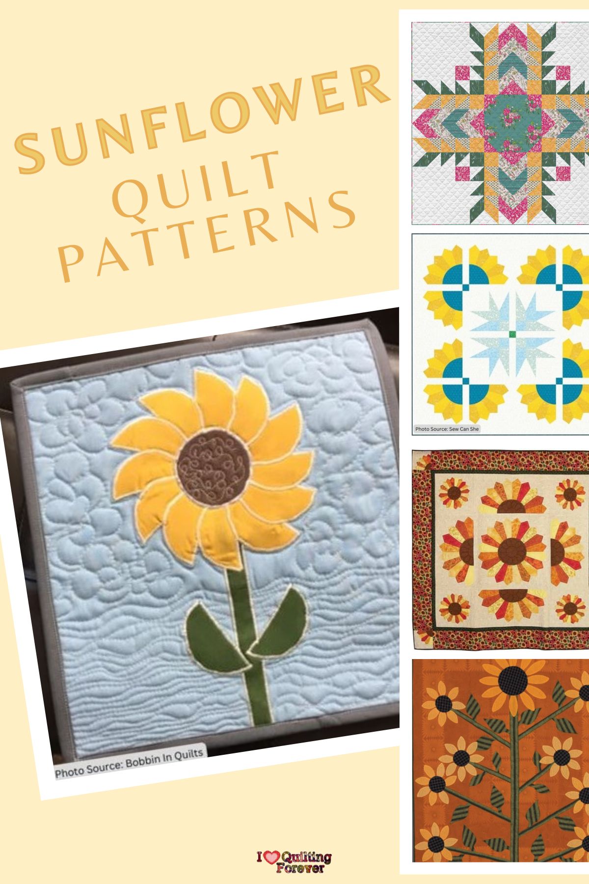 Top 9 Free Sunflower Quilt Patterns (+10 Bonus Patterns For Sale) - I ...