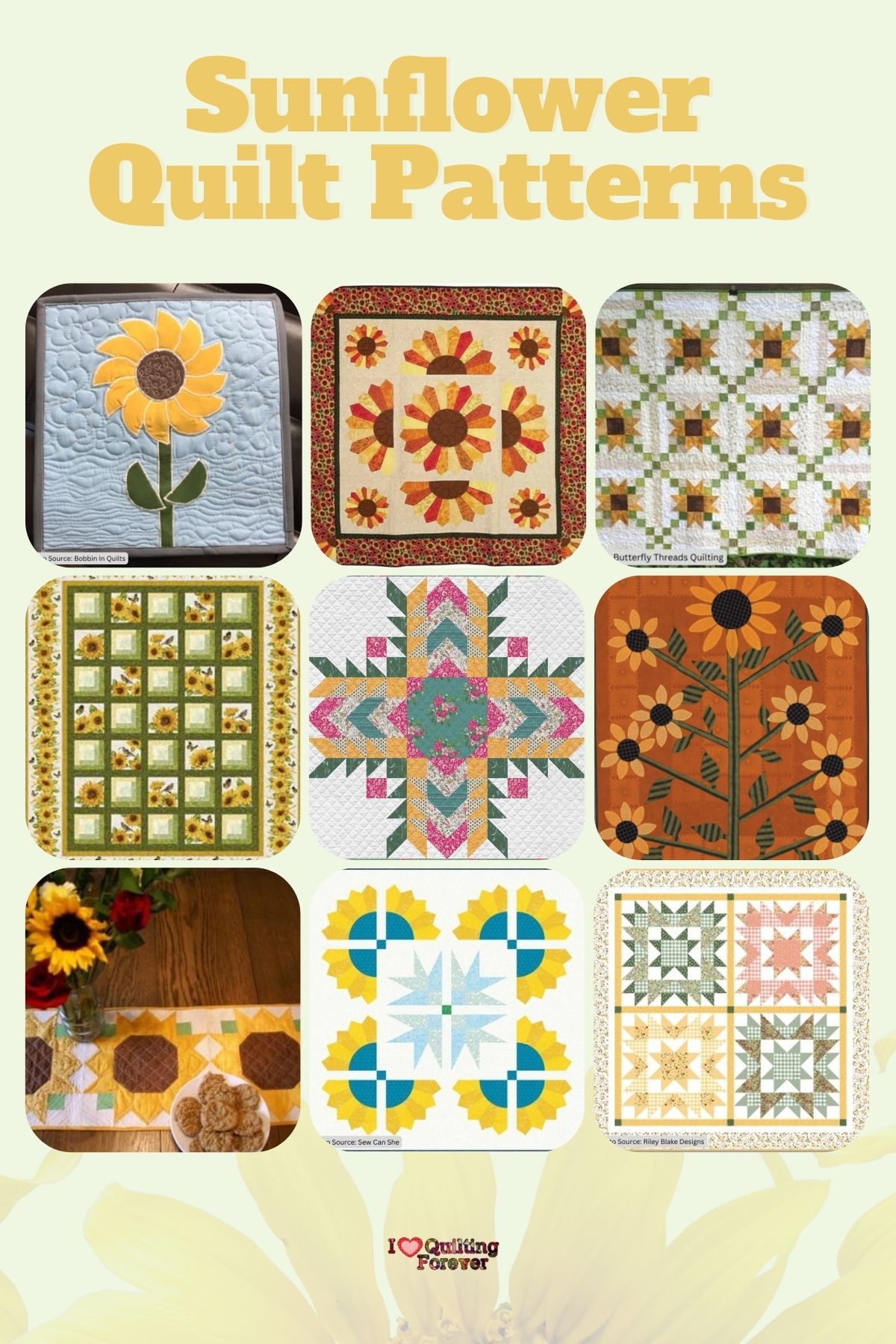 Top 9 Free Sunflower Quilt Patterns (+10 Bonus Patterns For Sale) - I ...