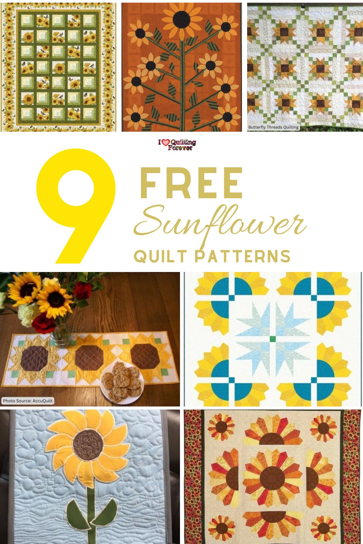 Top 9 Free Sunflower Quilt Patterns (+10 Bonus Patterns For Sale) - I ...
