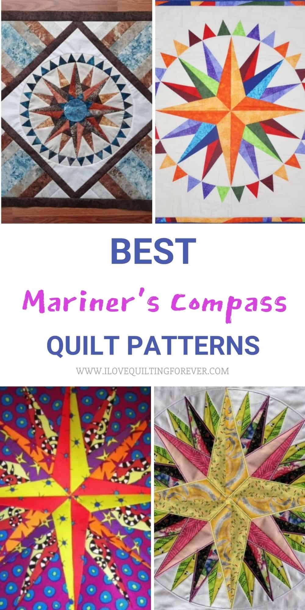 Top 8 Free Mariner's Compass Quilt Patterns (+7 Bonus Patterns For Sale) - I Love Quilting Forever