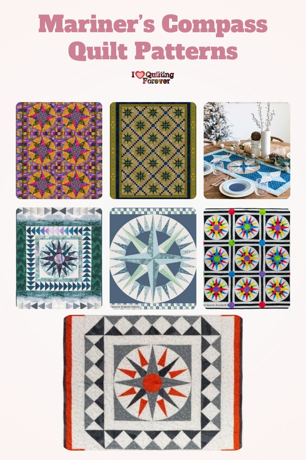 Top 8 Free Mariner's Compass Quilt Patterns (+7 Bonus Patterns For Sale ...
