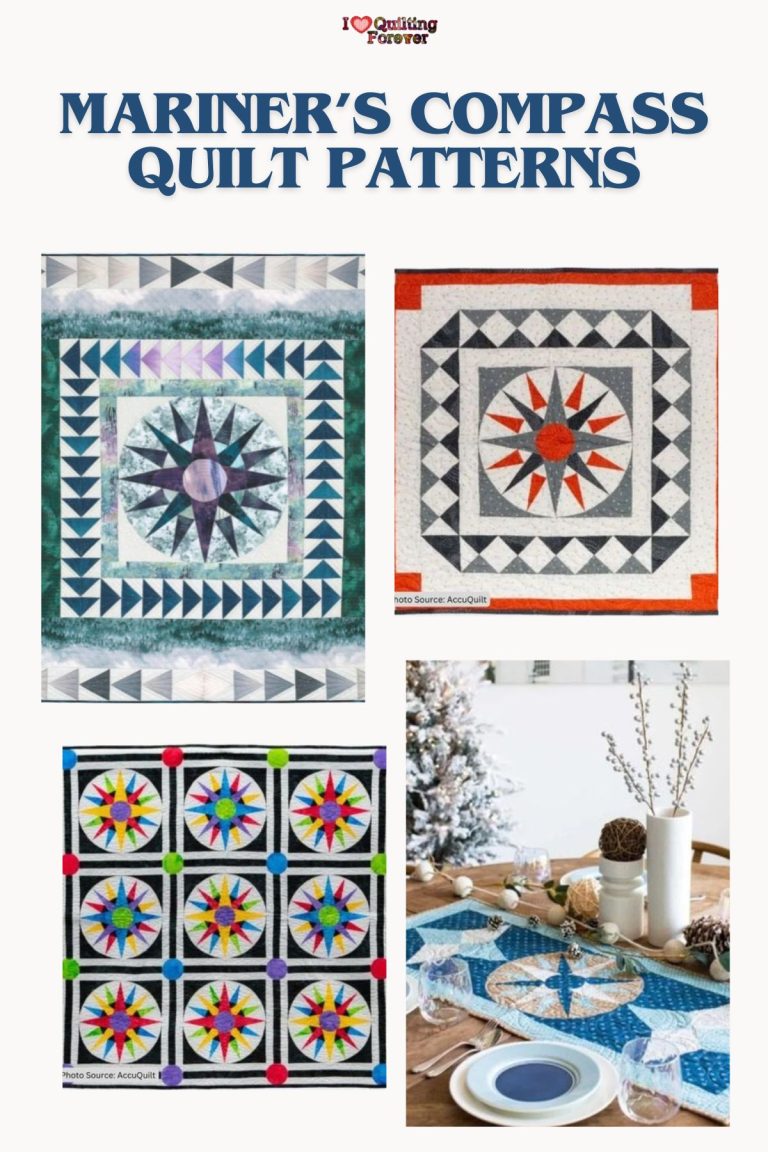 Top 8 Free Mariner's Compass Quilt Patterns (+7 Bonus Patterns For Sale) - I Love Quilting Forever