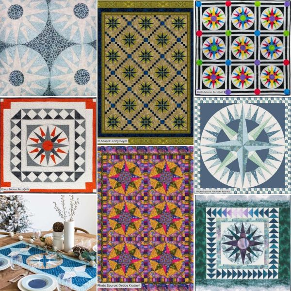 Top 8 Free Mariner's Compass Quilt Patterns (+7 Bonus Patterns For Sale ...