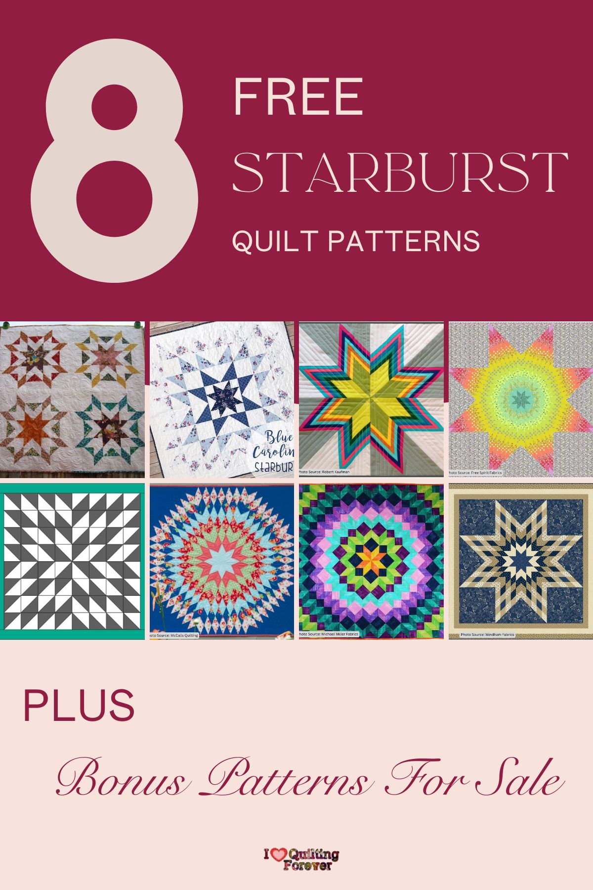 Top 8 Free Starburst Quilt Patterns (+5 Bonus Patterns For Sale) - I ...