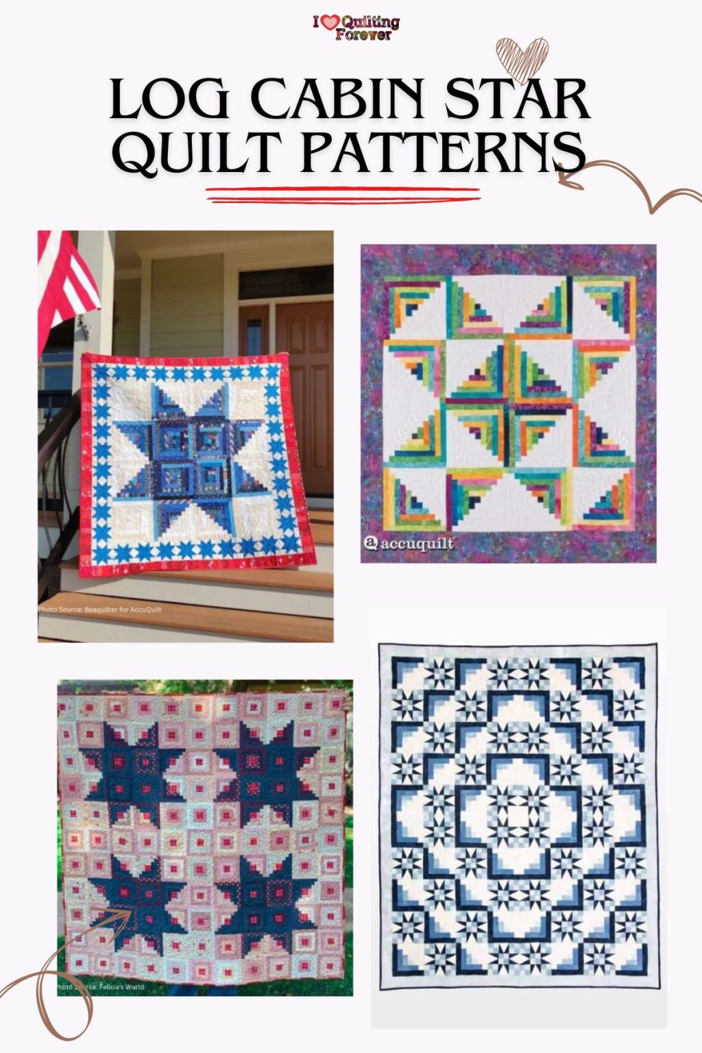 Top 7 Free Log Cabin Star Quilt Patterns (+7 Bonus Patterns For Sale ...