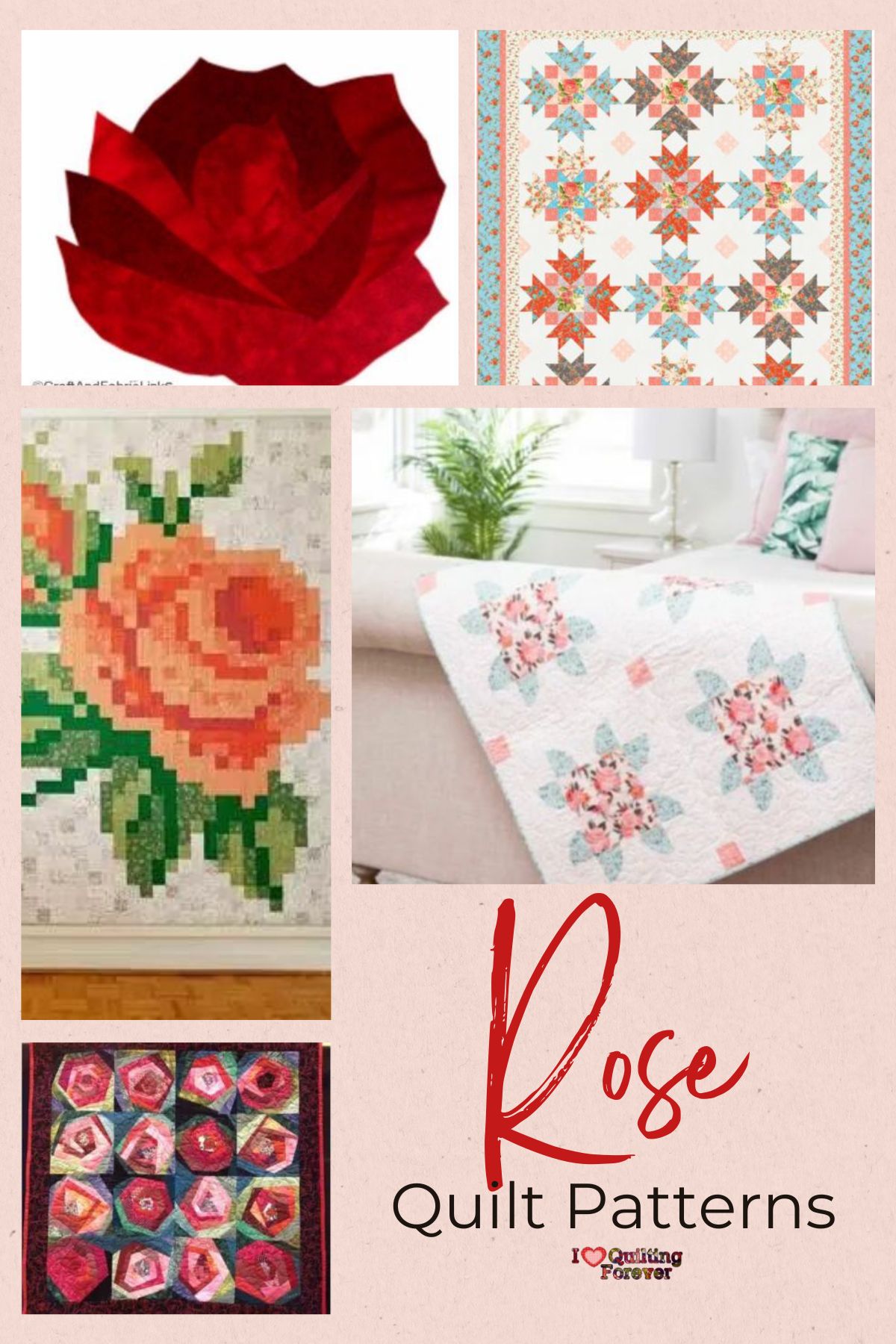 Top 10 Free Rose Quilt Patterns (+10 Bonus Patterns For Sale) - I Love ...