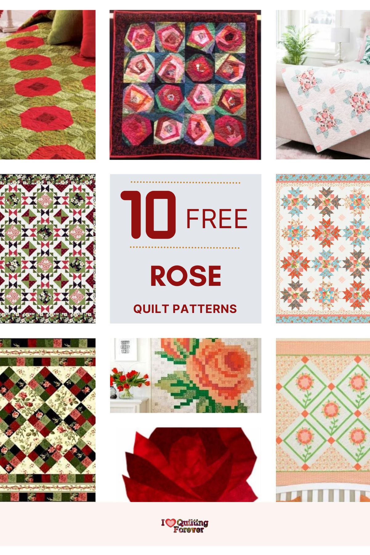 Top 10 Free Rose Quilt Patterns (+10 Bonus Patterns For Sale) - I Love ...