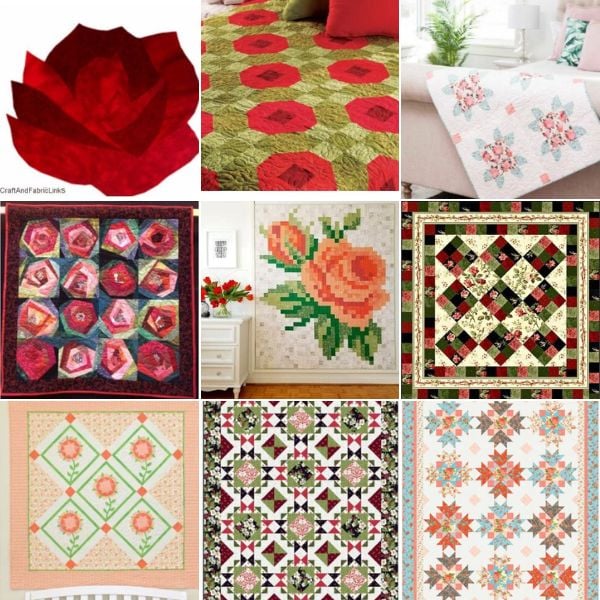 Top 10 Free Rose Quilt Patterns (+10 Bonus Patterns For Sale) - I Love ...