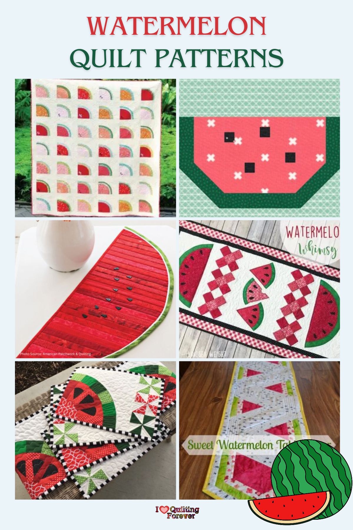 Top 6 Free Watermelon Quilt Patterns (+11 Bonus Patterns For Sale) - I ...