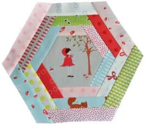 Free Quilt Pattern: Log Cabin Hexagon Quilt Block - I Love Quilting Forever