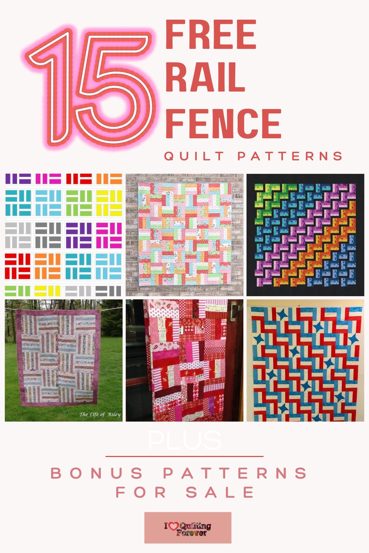 Top 15 Free Rail Fence Quilt Patterns (+9 Bonus Patterns For Sale) - I ...