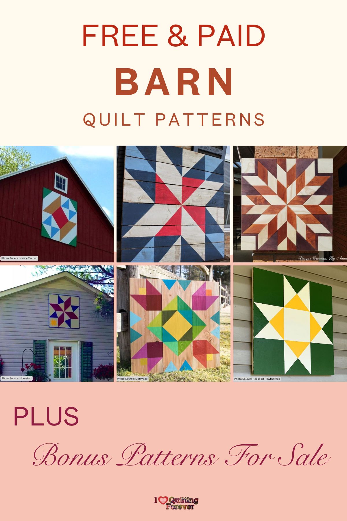 Top 7 Free Barn Quilt Patterns (+7 Bonus Patterns For Sale) - I Love ...