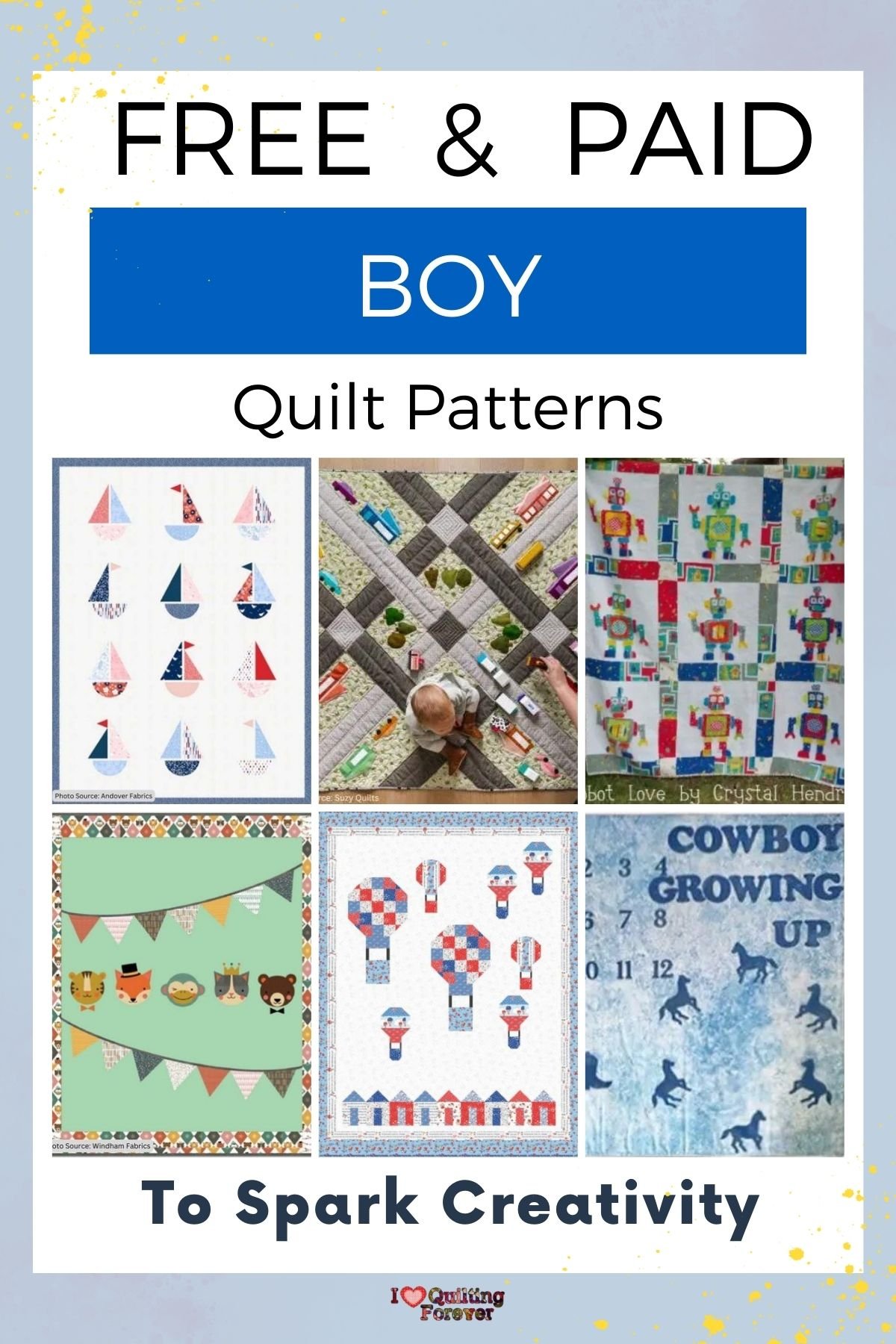 Top 15 Free Boy Quilt Patterns (+9 Bonus Patterns For Sale) - I Love ...