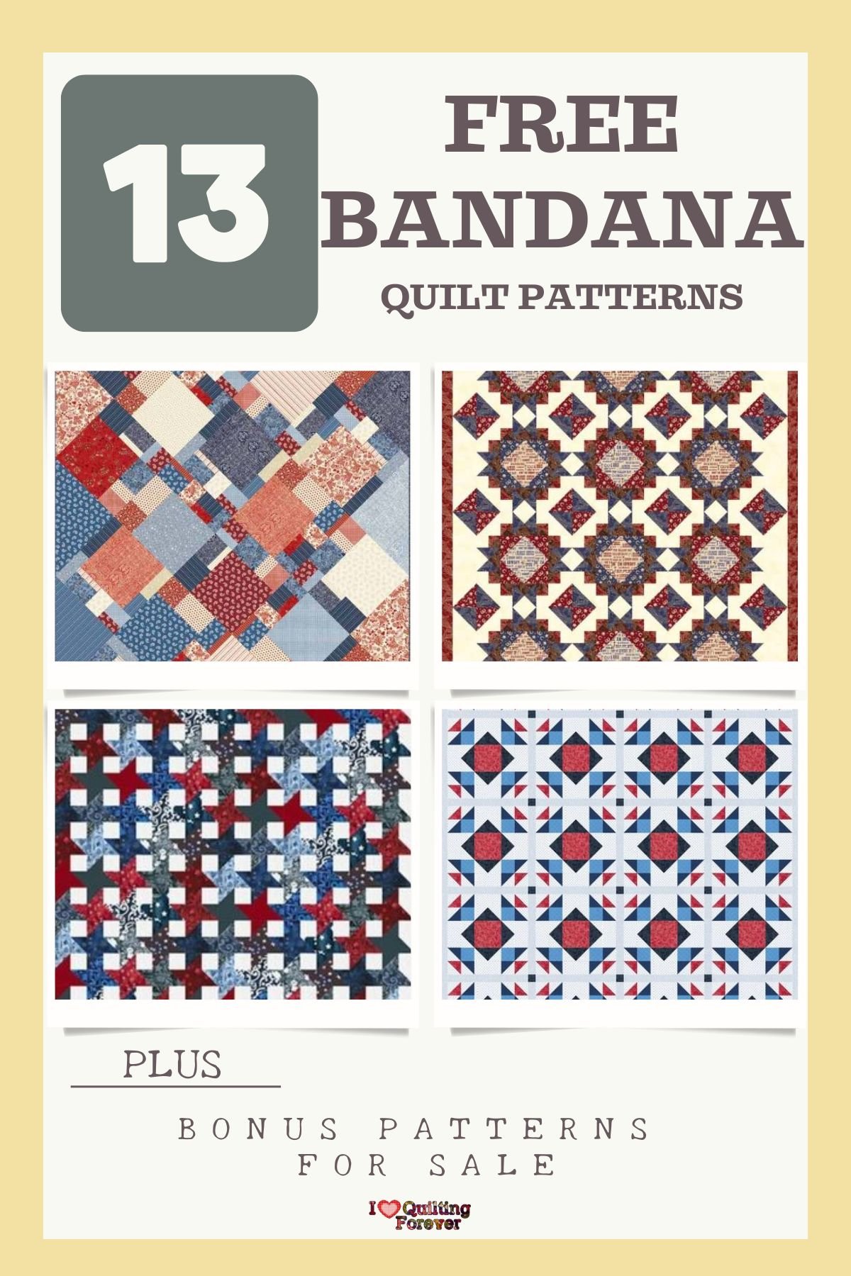 Top 13 Free Bandana Quilt Patterns (+2 Bonus Patterns For Sale) - I ...