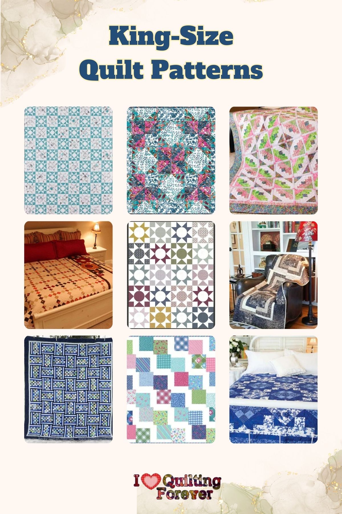 Top 10 Free King Size Quilt Patterns For You To Make (+10 Bonus Patterns For Sale) - I Love ...