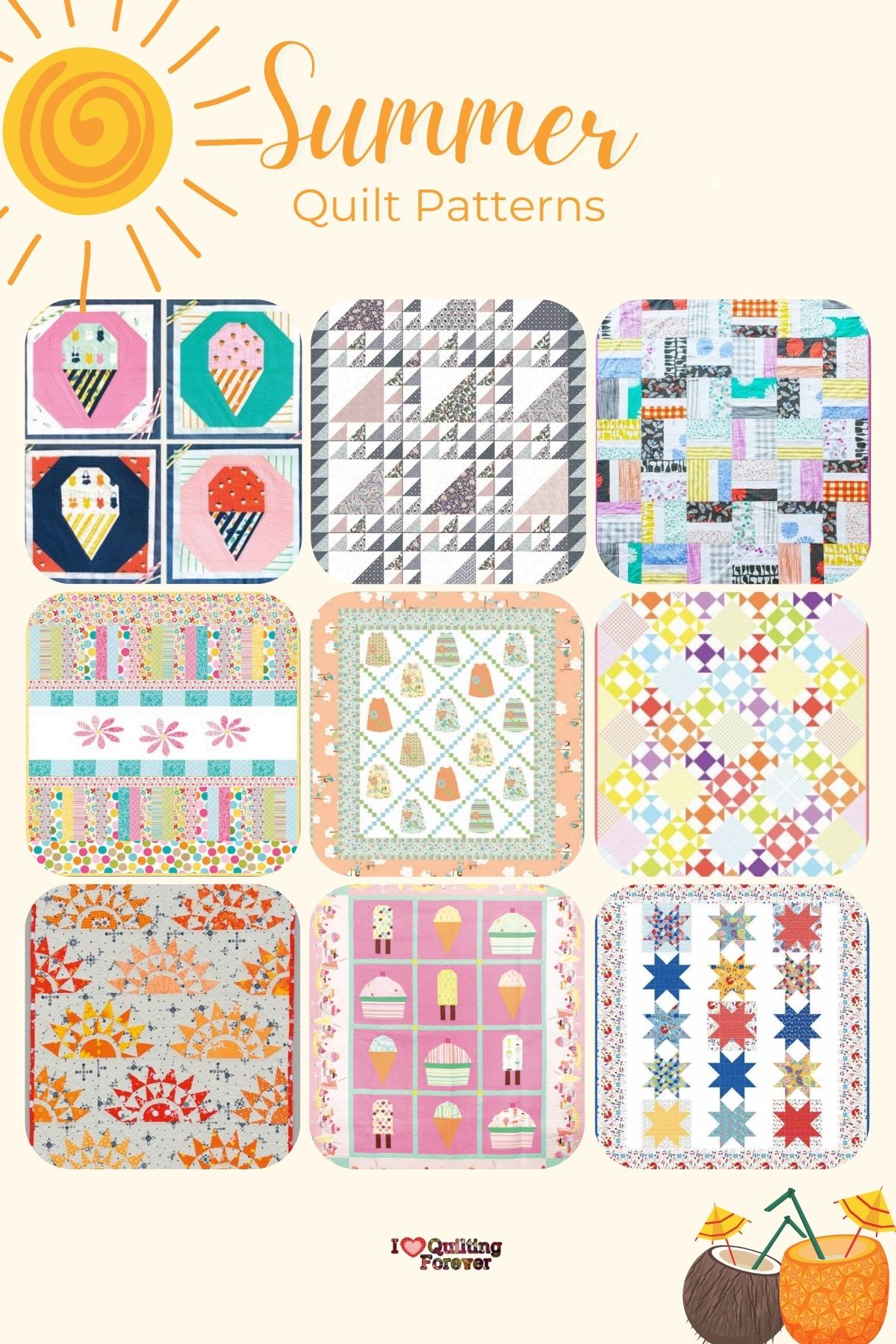 Top 24 Free Summer Quilt Patterns (+8 Bonus Patterns For Sale) - I Love ...