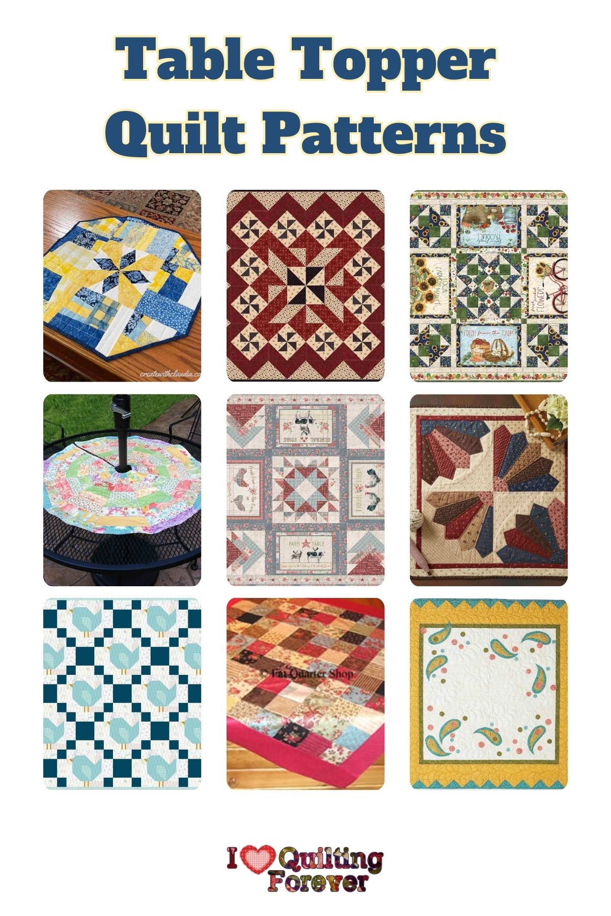 Top 18 Free Table Topper Quilt Patterns (+6 Bonus Patterns For Sale) - I Love Quilting Forever