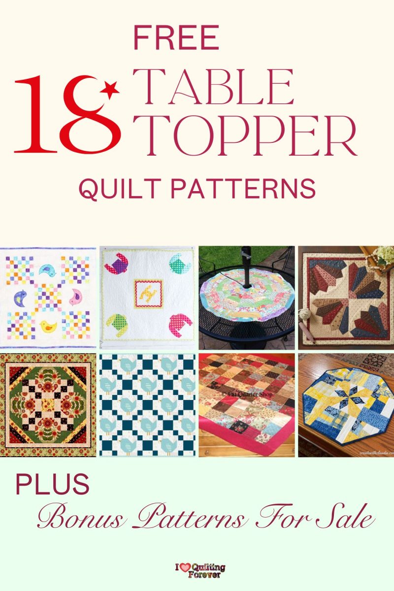 Top 18 Free Table Topper Quilt Patterns (+6 Bonus Patterns For Sale ...