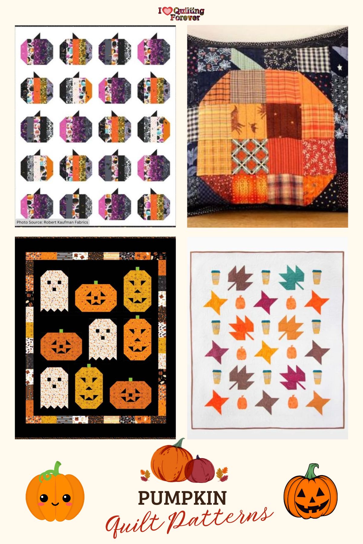Top 12 Free Pumpkin Quilt Patterns (+12 Bonus Patterns For Sale) - I Love Quilting Forever
