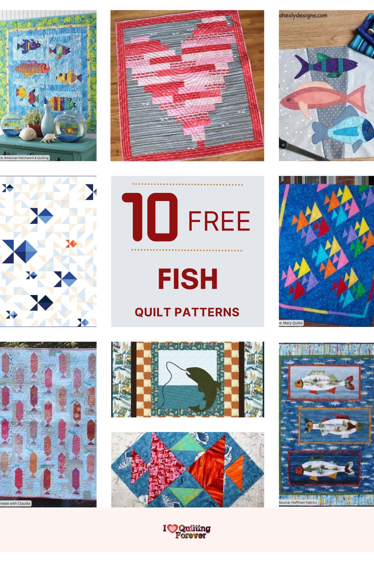 Top 10 Fish Quilt Patterns (+10 Bonus Patterns For Sale) - I Love Quilting Forever