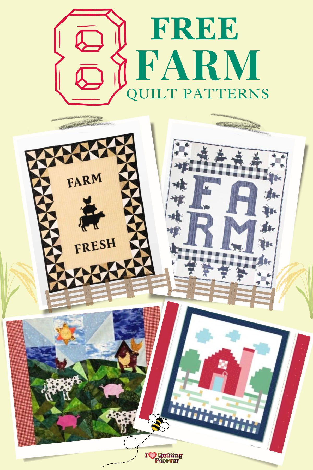 Top 8 Free Farm Quilt Patterns (+7 Bonus Patterns For Sale) - I Love ...