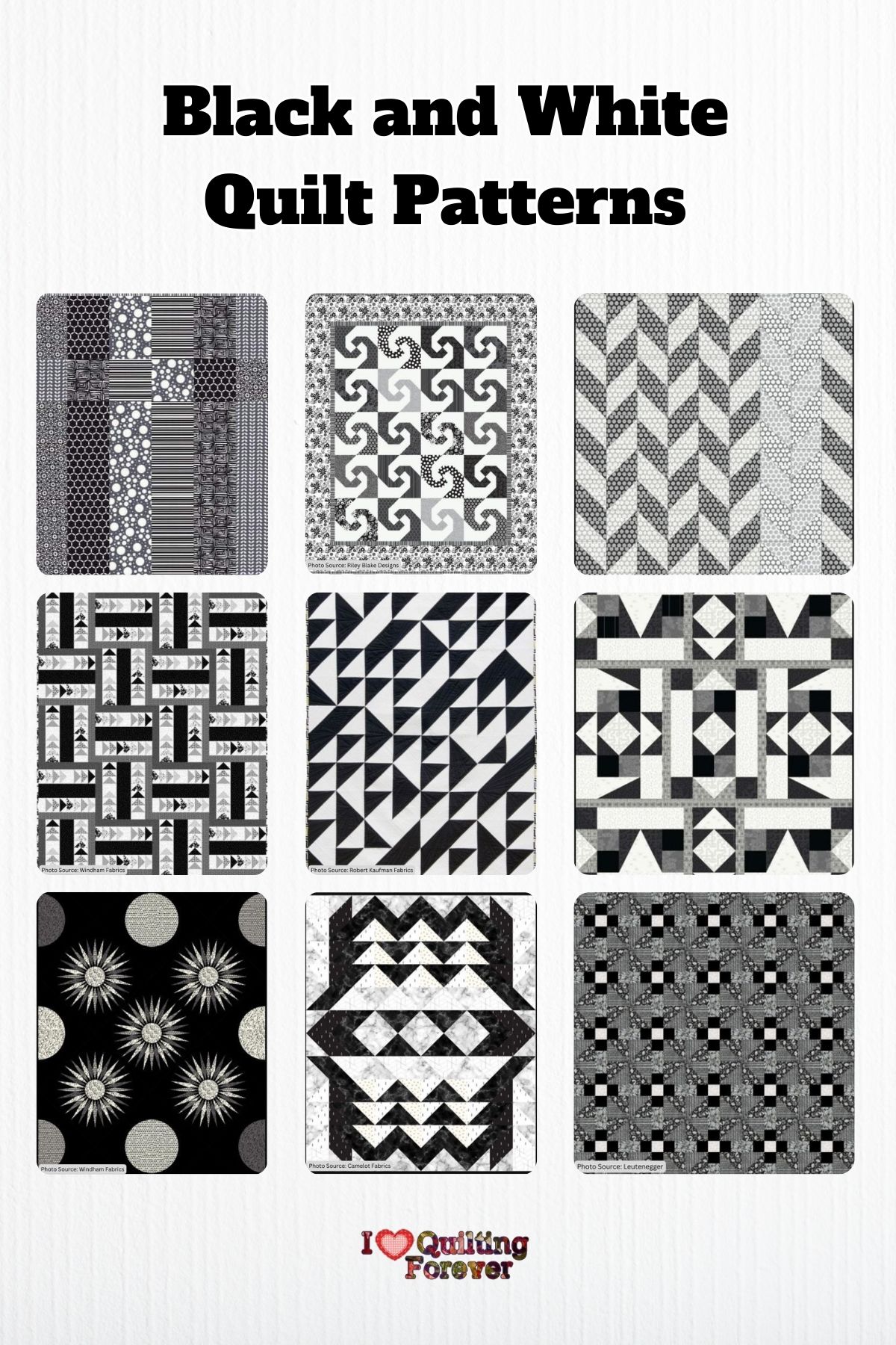 Top 10 Free Black and White Quilt Patterns (+8 Bonus Patterns For Sale ...
