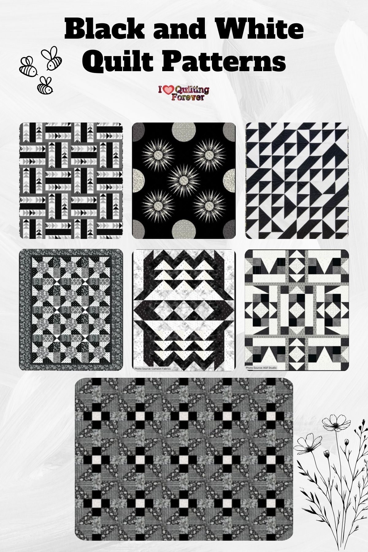 Top 10 Free Black and White Quilt Patterns (+8 Bonus Patterns For Sale ...