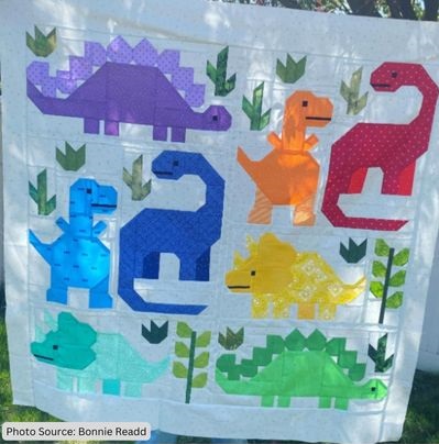Top 8 Free Dinosaur Quilt Patterns (+10 Bonus Patterns For Sale) - I Love Quilting Forever