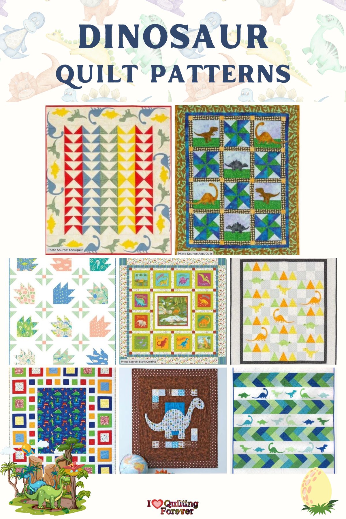 Top 8 Free Dinosaur Quilt Patterns (+10 Bonus Patterns For Sale) - I ...