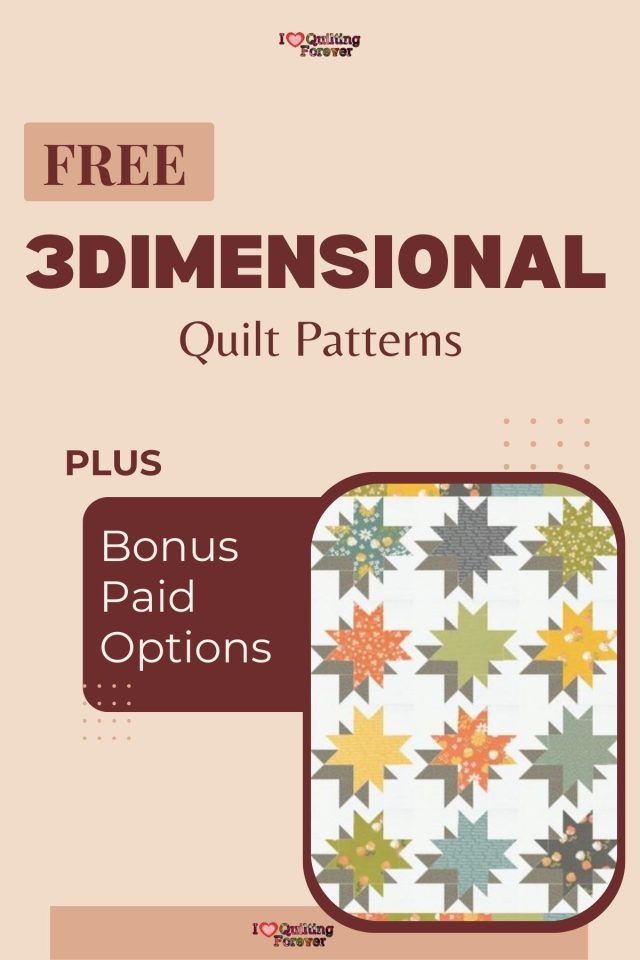 Top 8 Free Three-Dimensional (3D) Quilt Patterns (+7 Bonus Patterns For ...