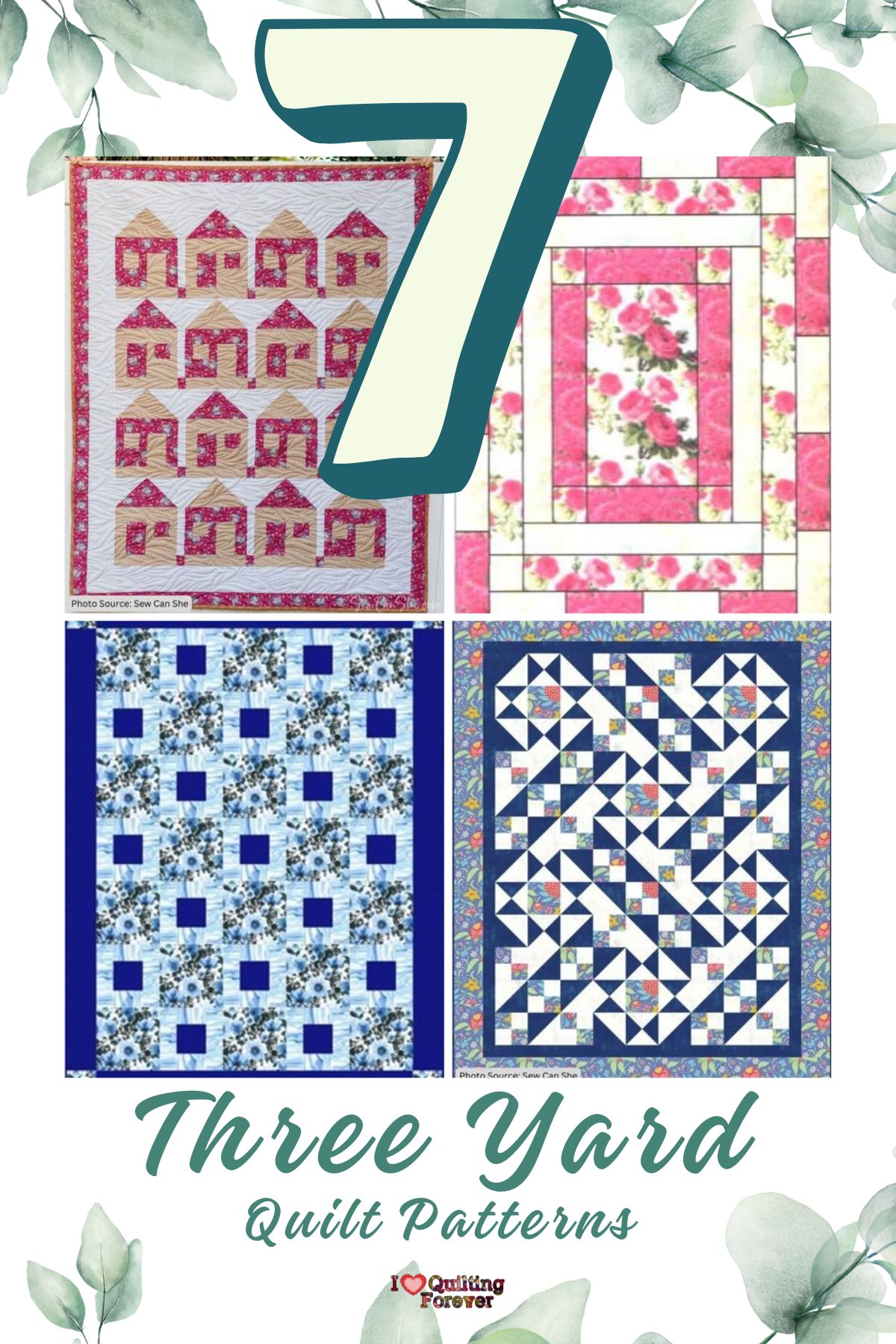 Top 7 Free 3-Yard Quilt Patterns (+5 Bonus Patterns For Sale) - I Love ...