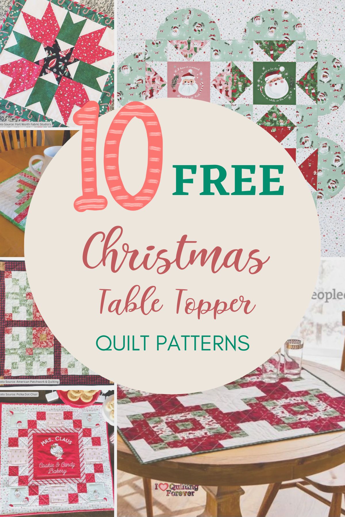 Top 10 Free Christmas Table Topper Quilt Patterns (+7 Bonus Patterns For Sale) - I Love Quilting ...