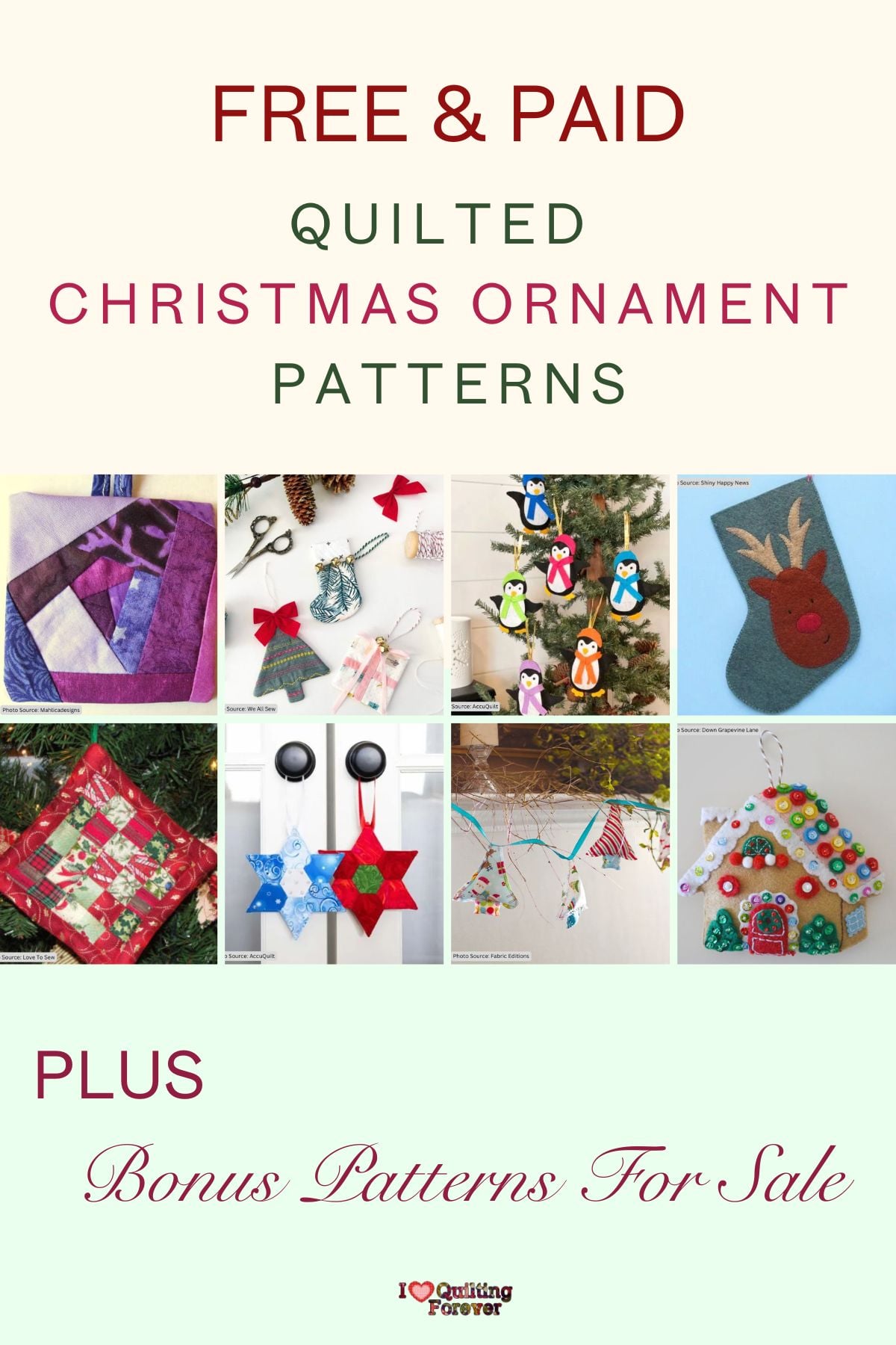 Top 15 Free Quilted Christmas Ornament Patterns (+7 Bonus Patterns For ...