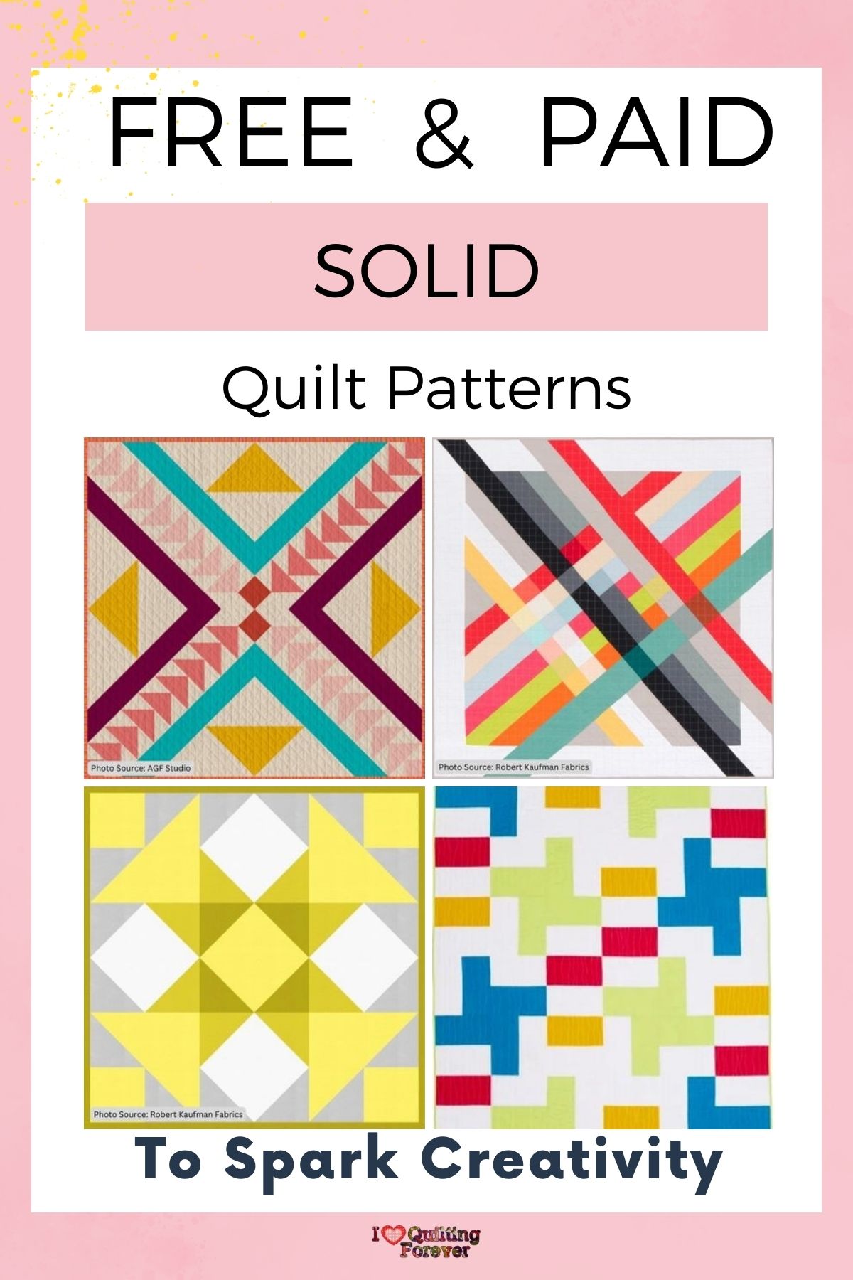 Top 10 Free Solid Quilt Patterns (+10 Bonus Patterns For Sale) - I Love ...