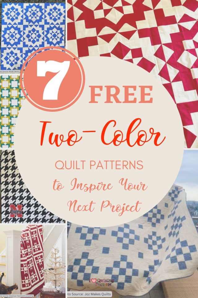 Top 7 Free Two Color Quilt Patterns (+8 Bonus Patterns For Sale) - I Love Quilting Forever