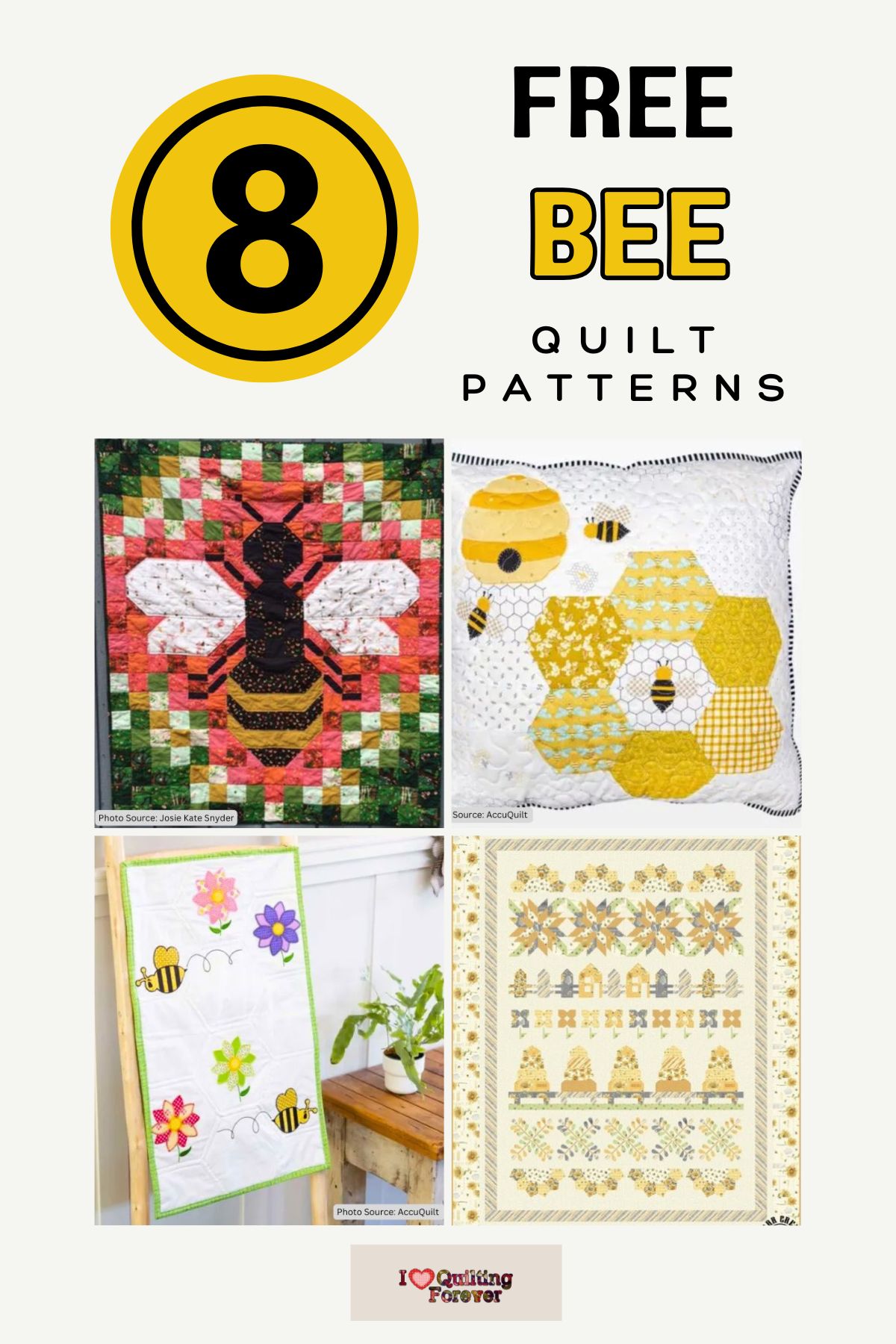 Top 8 Free Bee Quilt Patterns (+10 Bonus Patterns For Sale) - I Love ...
