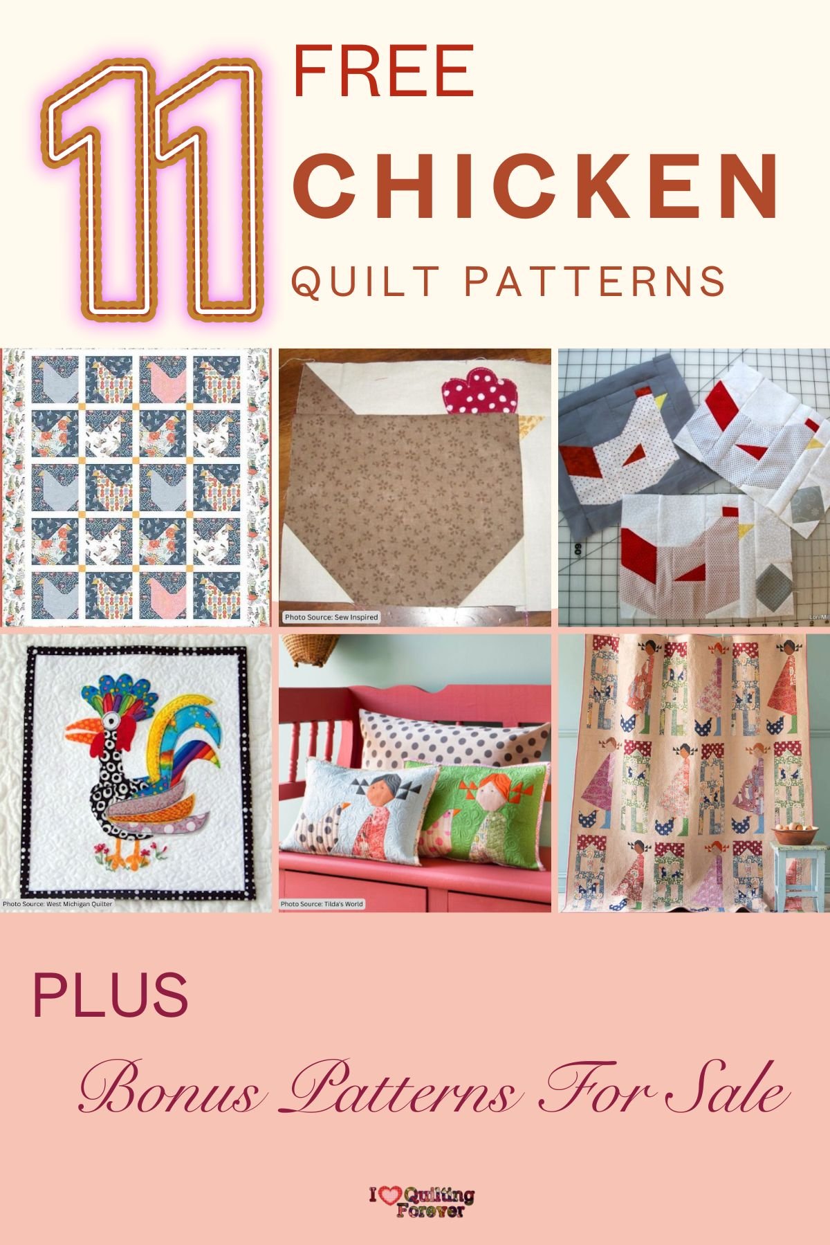 Top 11 Free Chicken Quilt Patterns (+10 Bonus Patterns For Sale) - I ...