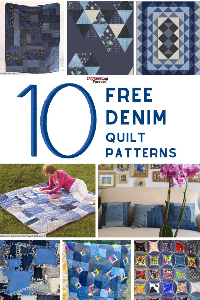 Top 10 Free Denim Quilt Patterns (+6 Bonus Patterns For Sale) - I Love ...