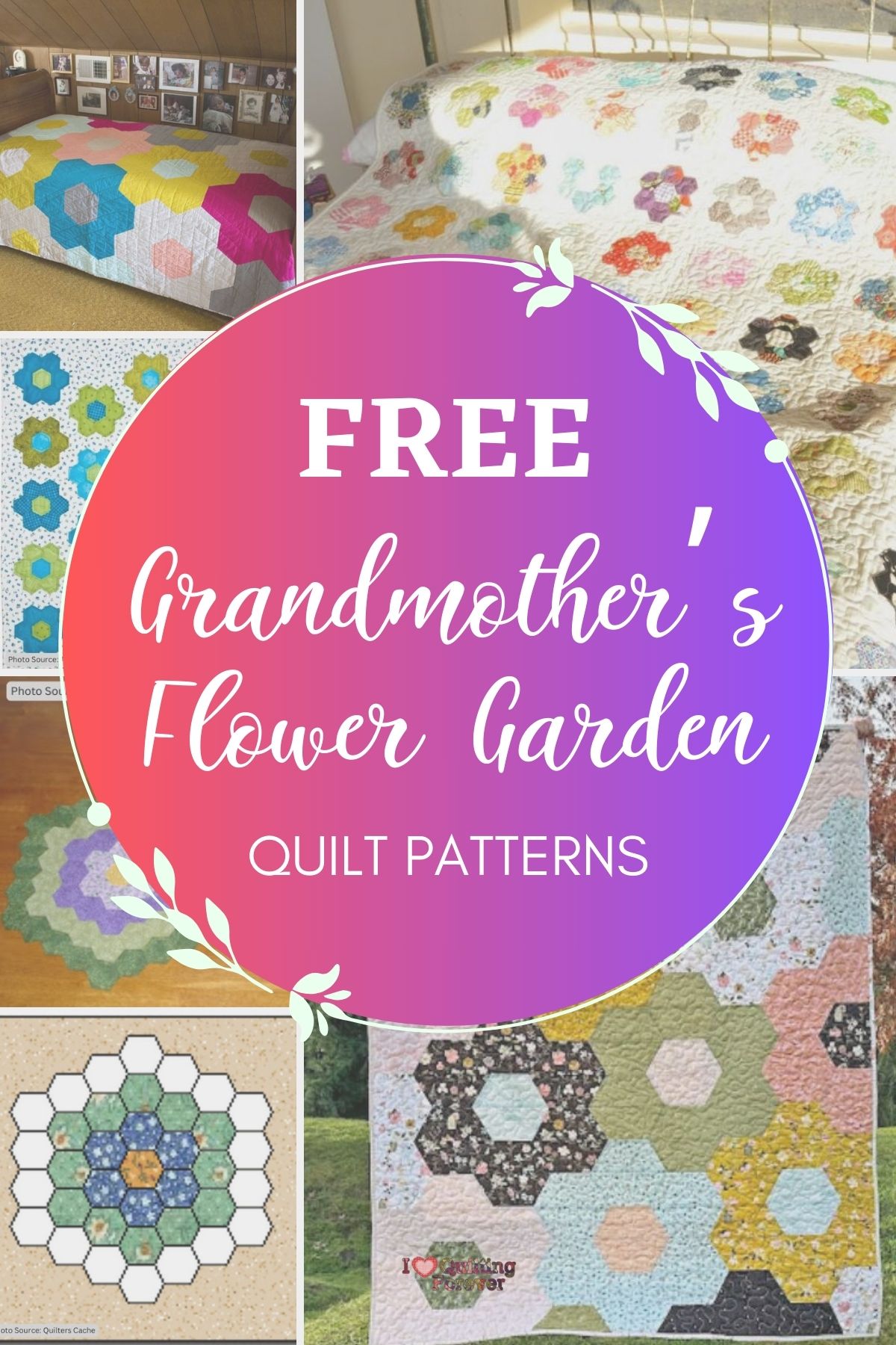 Top 7 Free Grandmother's Flower Garden Quilt Patterns (+5 Bonus ...