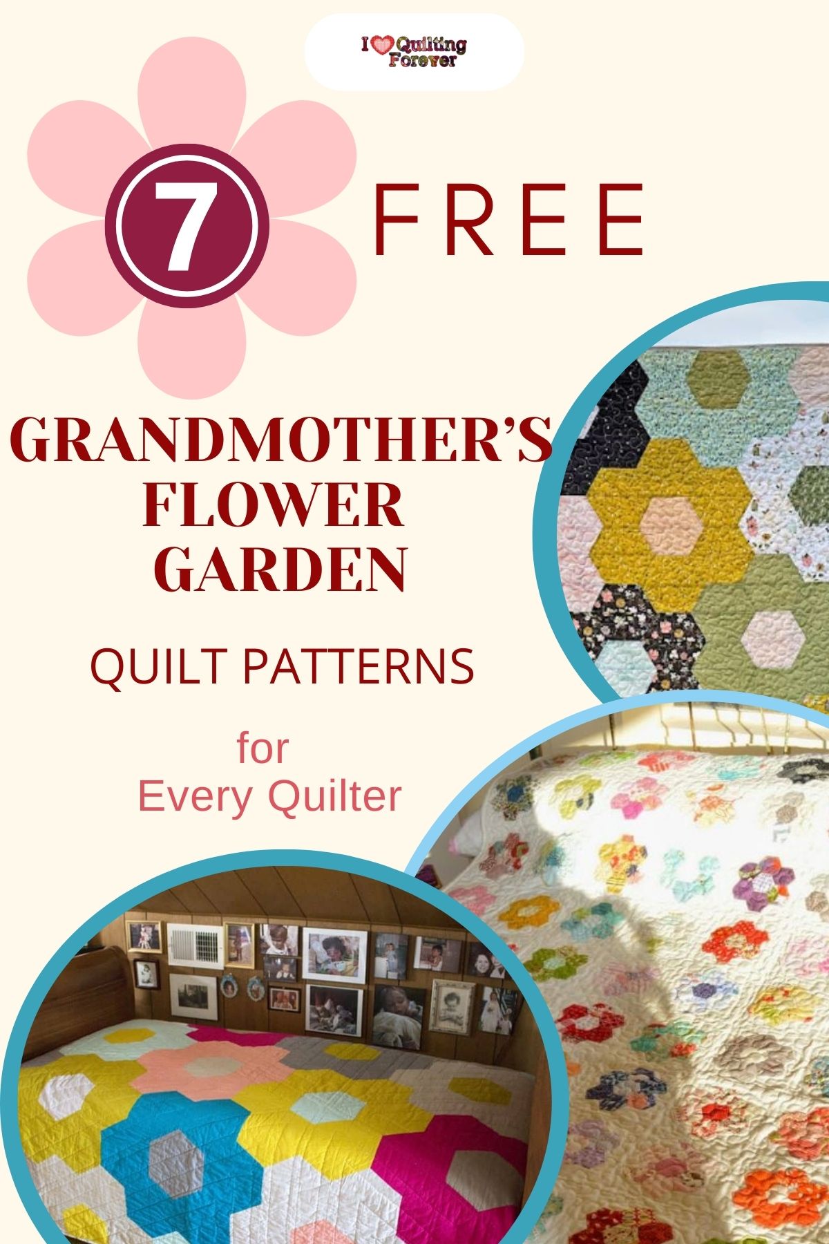 Top 7 Free Grandmother's Flower Garden Quilt Patterns (+5 Bonus Patterns For Sale) - I Love ...