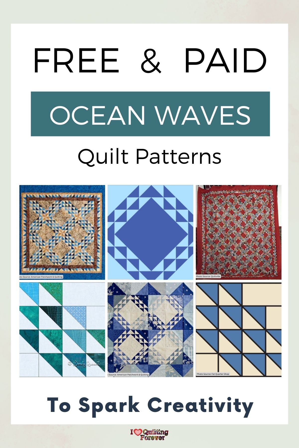 Top 8 Free Ocean Waves Quilt Patterns (+6 Bonus Patterns For Sale) - I Love Quilting Forever