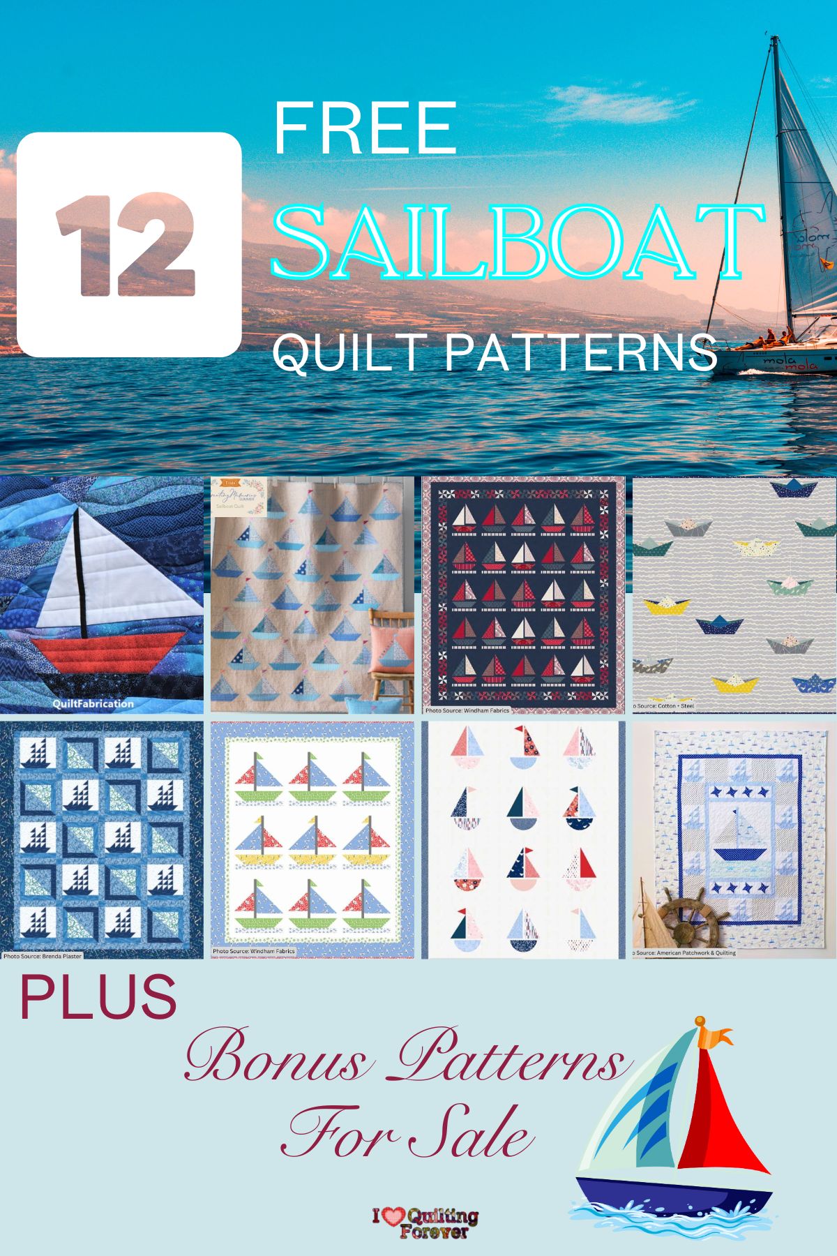 Top 12 Free Sailboat Quilt Patterns (+10 Bonus Patterns For Sale) - I ...