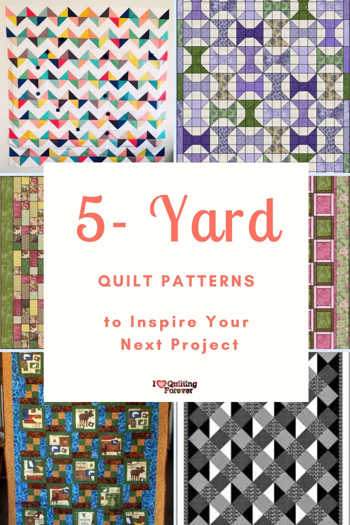 Top 5-Yard Quilt Patterns (+6 Bonus Patterns For Sale) - I Love Quilting Forever
