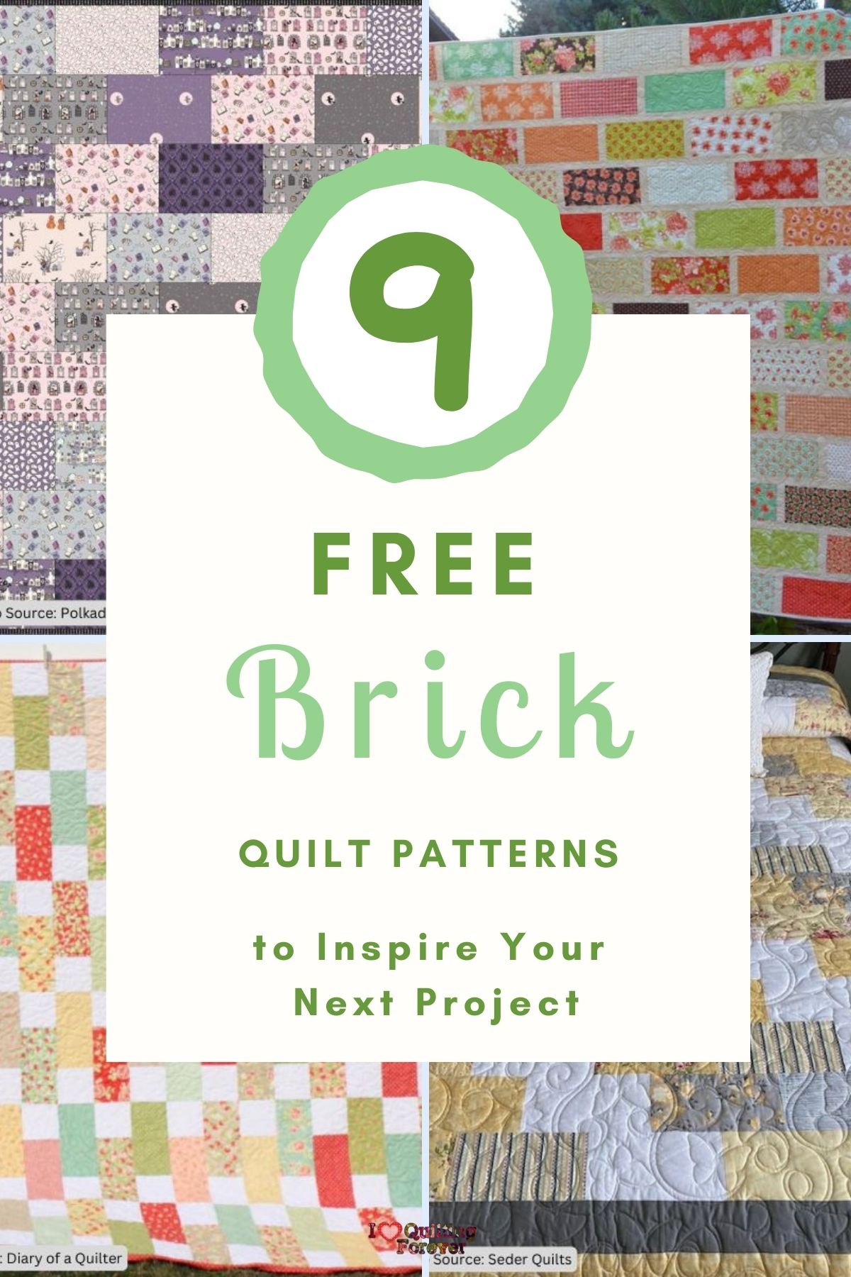 Top 9 Free Brick Quilt Patterns (+10 Bonus Patterns For Sale) - I Love ...