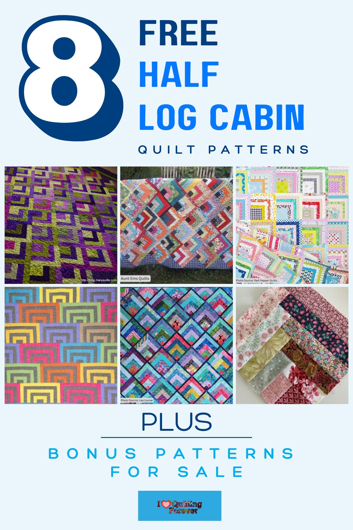 Top 8 Free Half Log Cabin Quilt Patterns (+9 Bonus Patterns For Sale ...