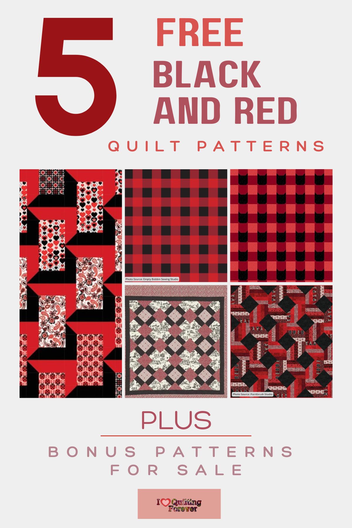 Top 5 Free Black and Red Quilt Patterns (+3 Bonus Patterns For Sale) - I Love Quilting Forever
