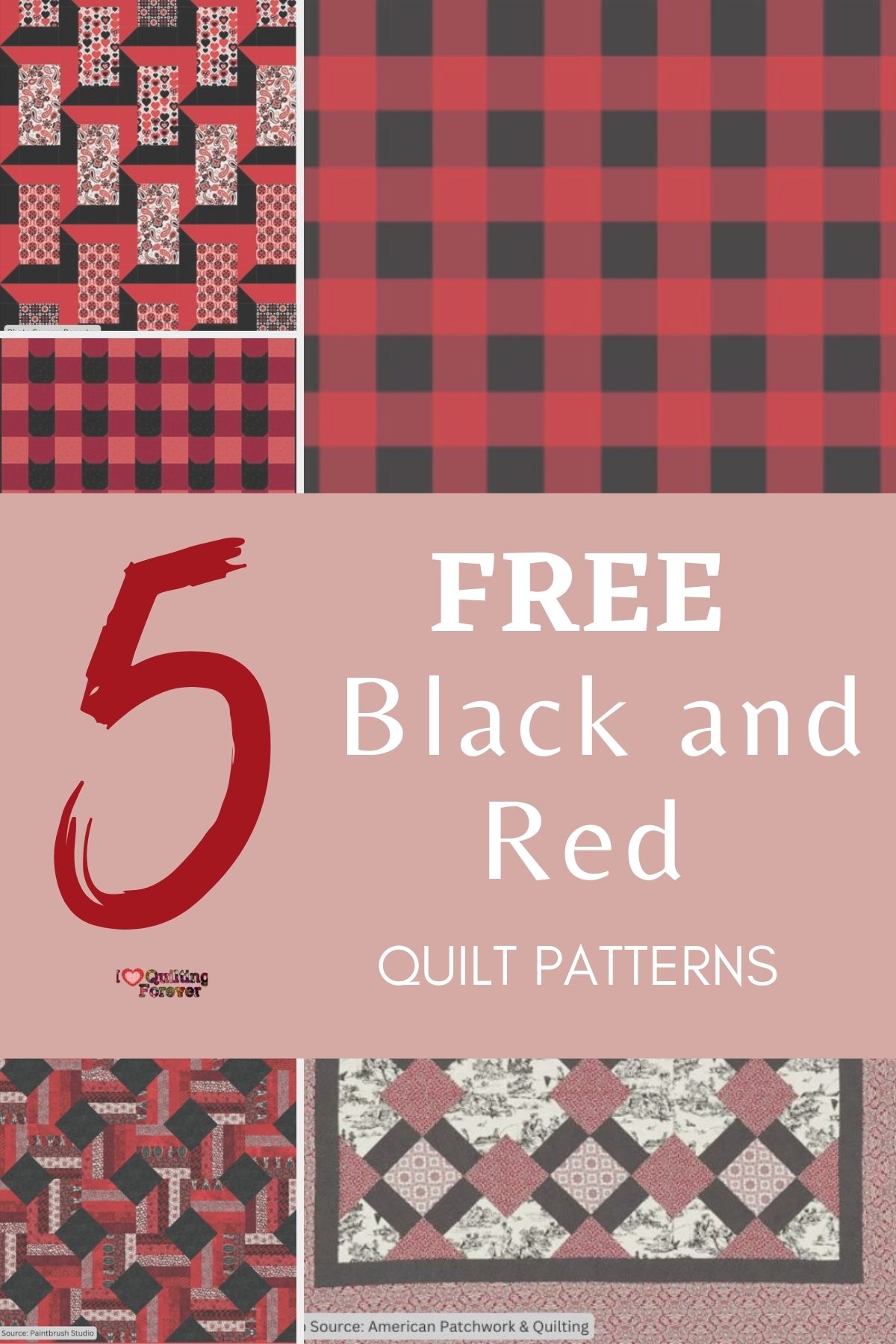 Top 5 Free Black and Red Quilt Patterns (+3 Bonus Patterns For Sale) - I Love Quilting Forever